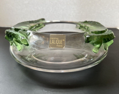 Lalique France Crystal Bamako Green Lizard Centerpiece Bowl | eBay