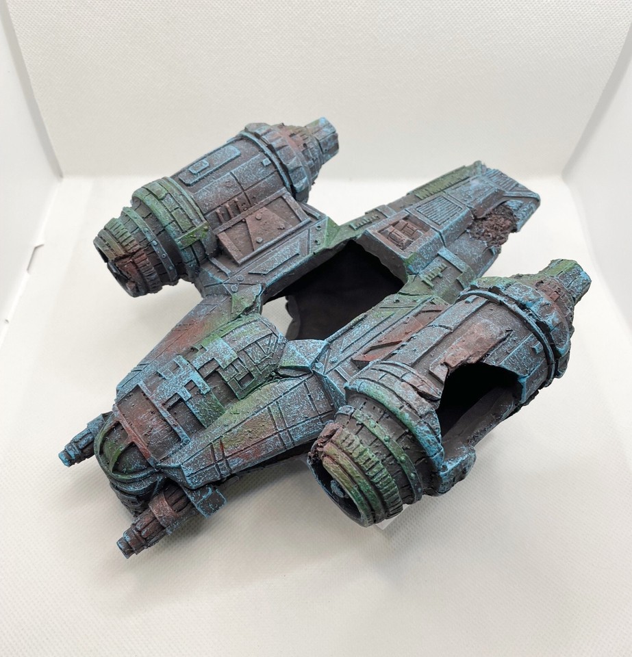 Aquarium Fish Tank Ornament Mando Crest Space Ship 23.4cm. Star Wars | eBay