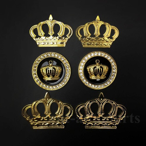 6pcs Metal Crown Luxury VIP Decorative Emblems Car Badges Decals ...