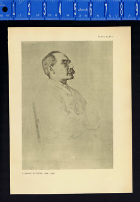 Joseph Rudyard Kipling, English Author, 1907 William Strang Artwork ...