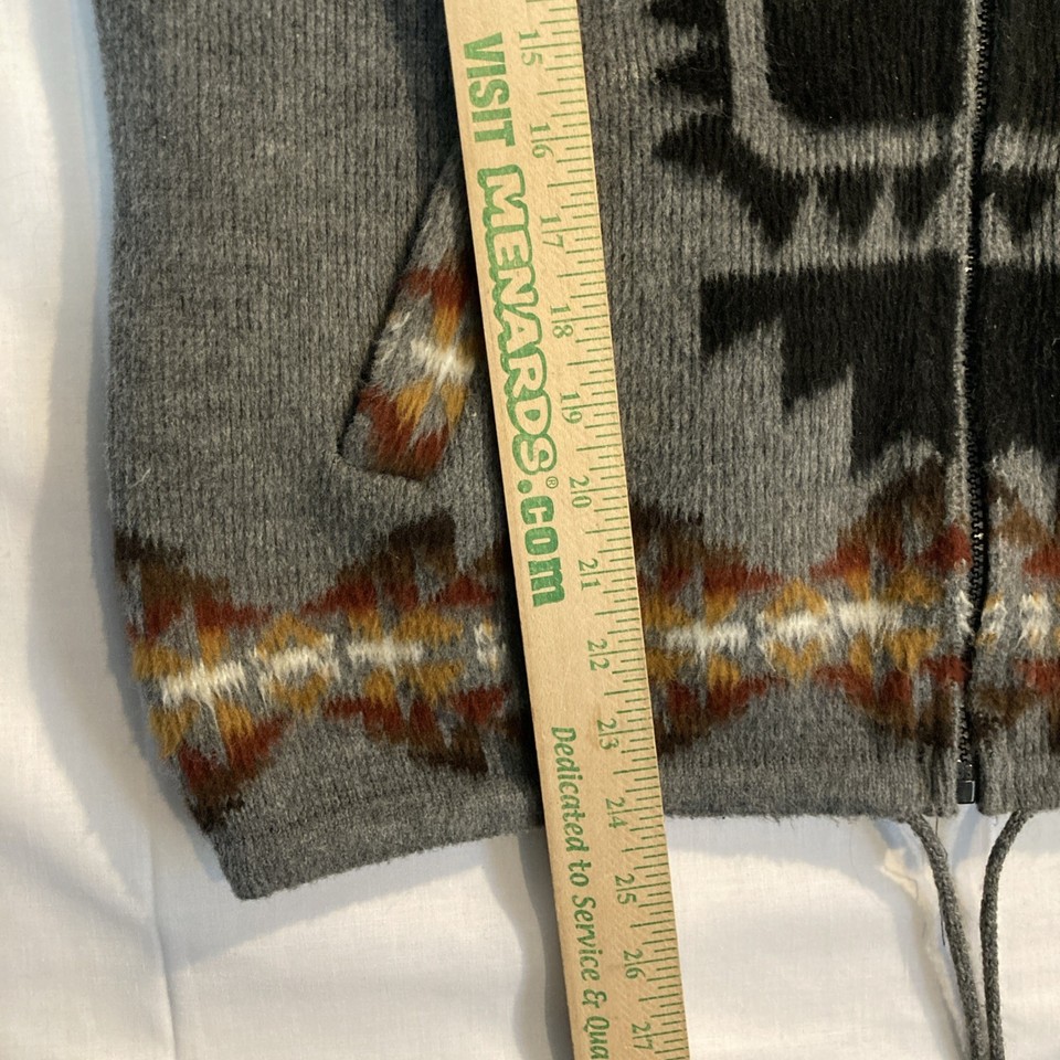 Earth Ragz Men’s S Full Zip Hoodie Sweater Southwest Aztec Thick Wool ...