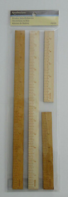 Wooden Embellishment Rulers Scrapbook Stickers Sheet | eBay