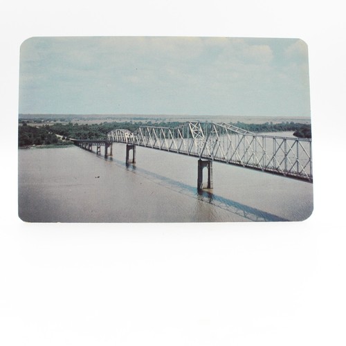 Hannibal Missouri Postcard Mark Twain Memorial Bridge from Cardiff Hill ...