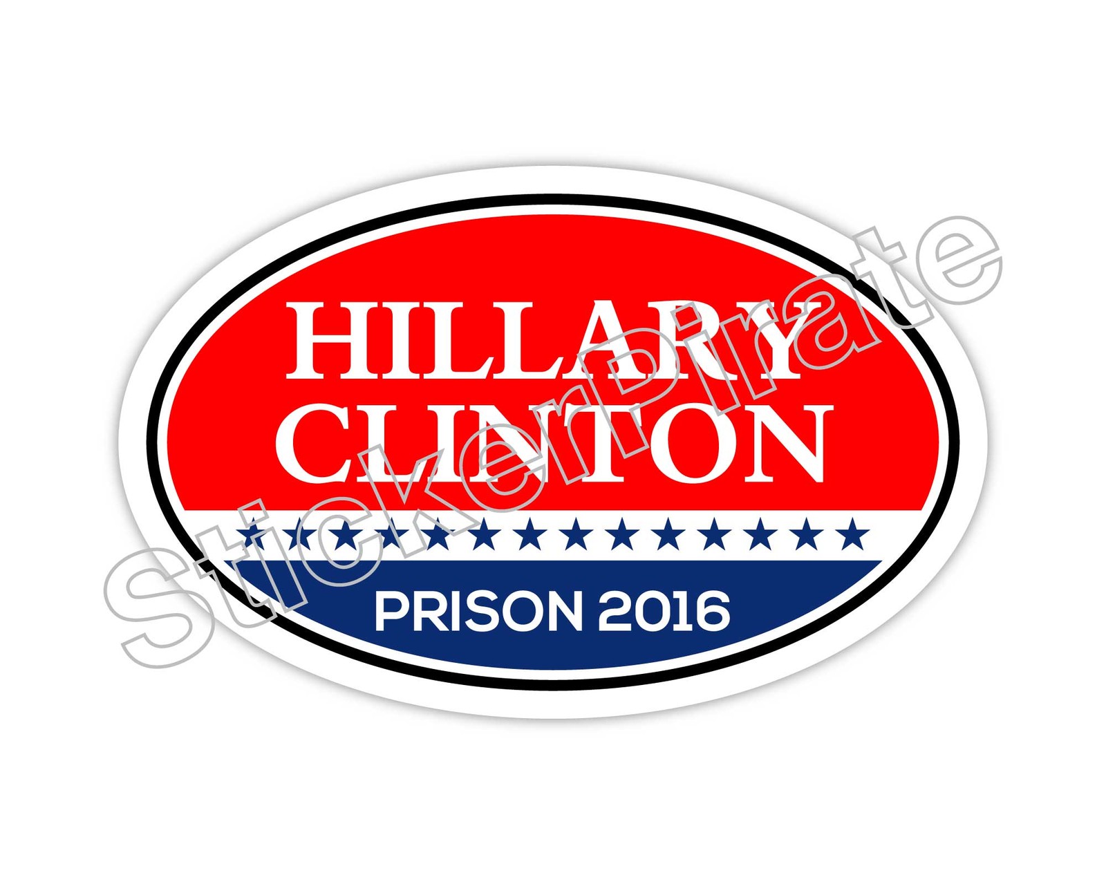 *Oval Car Magnet* Hillary Clinton Prison 2016 Bumper Sticker Magnet ...