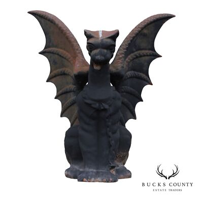 Gothic Style Large Cast Iron Gargoyle Statue | eBay