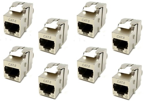 8x CAT8 Full Shielded Keystone Insert RJ45 Ethernet Network Jack ...