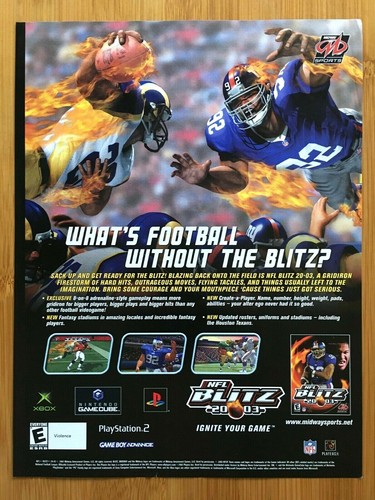 NFL Blitz 2003 PS2 Xbox GC Original Print Ad/Poster Official Michael ...