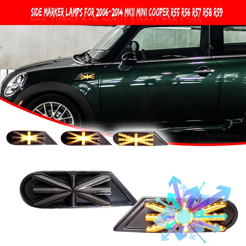 Amber LED Side Marker Signal Lights Lamps For Mini Cooper R55 R56 R57 ...