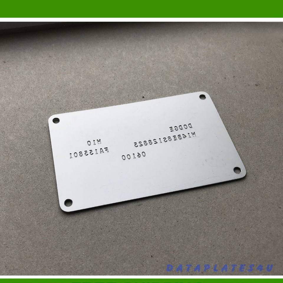 DODGE 1974-1980 DATA TAG A100 D100 D200 W100 W200 W300 POWER WAGON ...