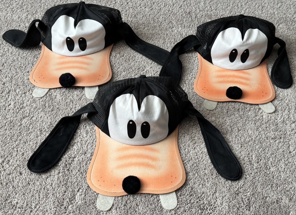 3 Vintage 3D Disney Parks Adult Goofy Hats With Long Ears & Teeth with ...