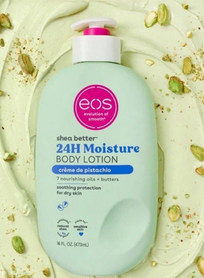 eos Shea Better Body Lotion- Crème de Pistachio, Soothes Dry Skin, 16 ...