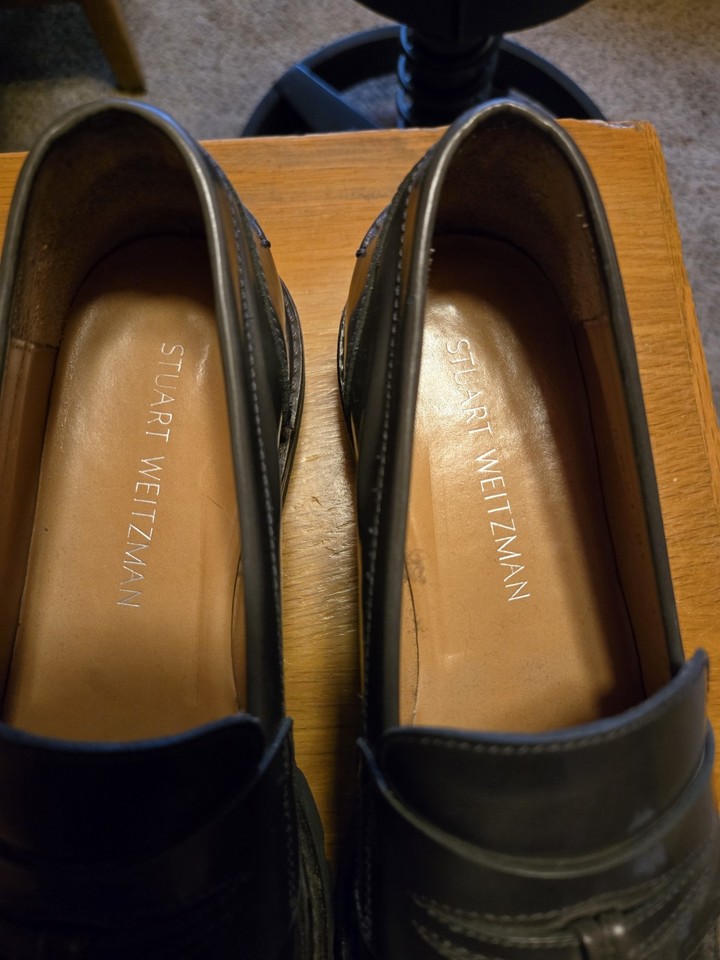 Stuart Weitzman Women's 8.5 M, Mila Lift tassel loafers metallic gray ...