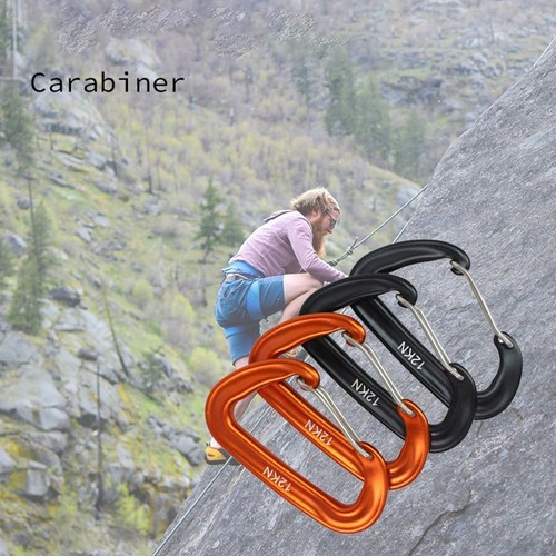 D Shape Clip Carabiner 8*5cm Backpack Hook D Shape Hook 12KN Carabiner ...