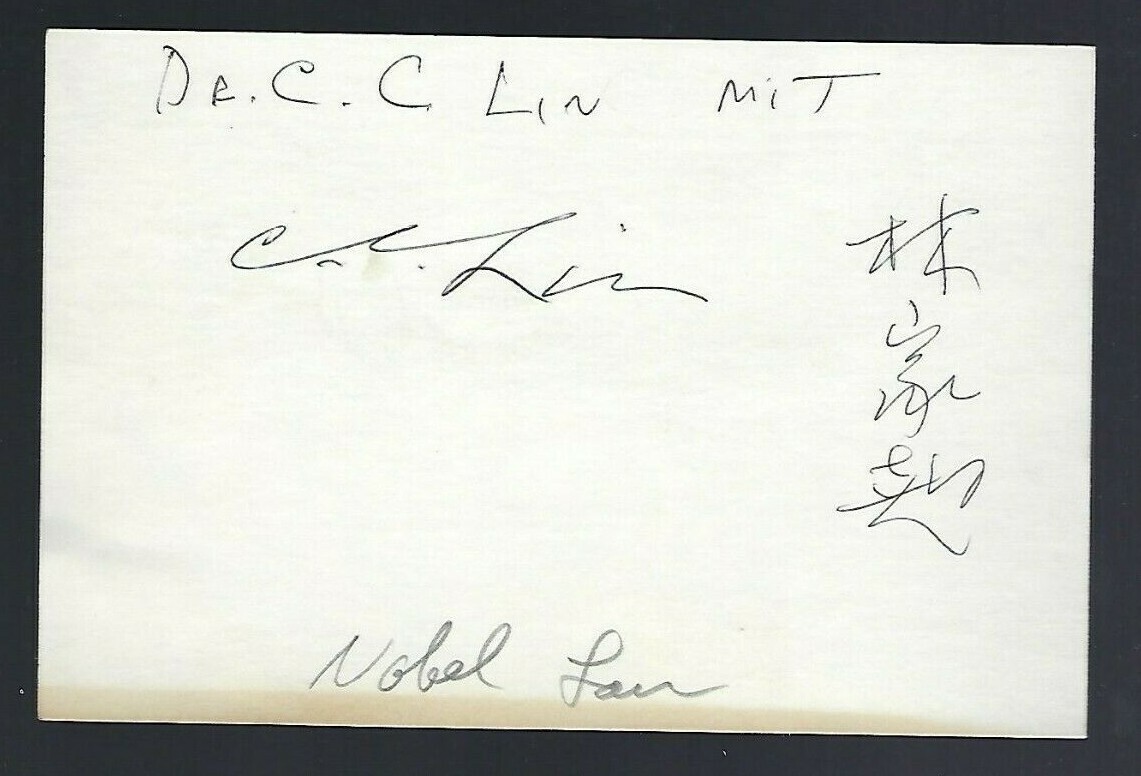 Chia-Chiao Lin Hand Signed 4X6 Card applied mathematician MIT | eBay