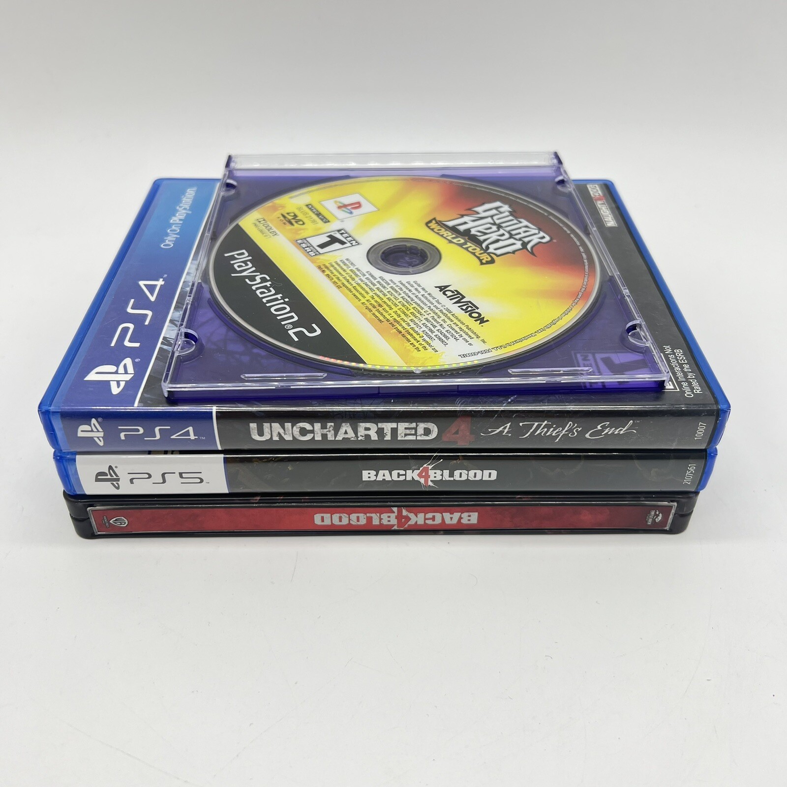 PlayStation Video Game Bundle Back 4 Blood PS5 Uncharted Ps4 & Guitar ...