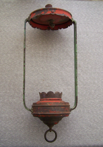 VINTAGE BRASS CHIPPY PAINT HANGING LANTERN LIGHT FIXTURE UPCYCLE ...