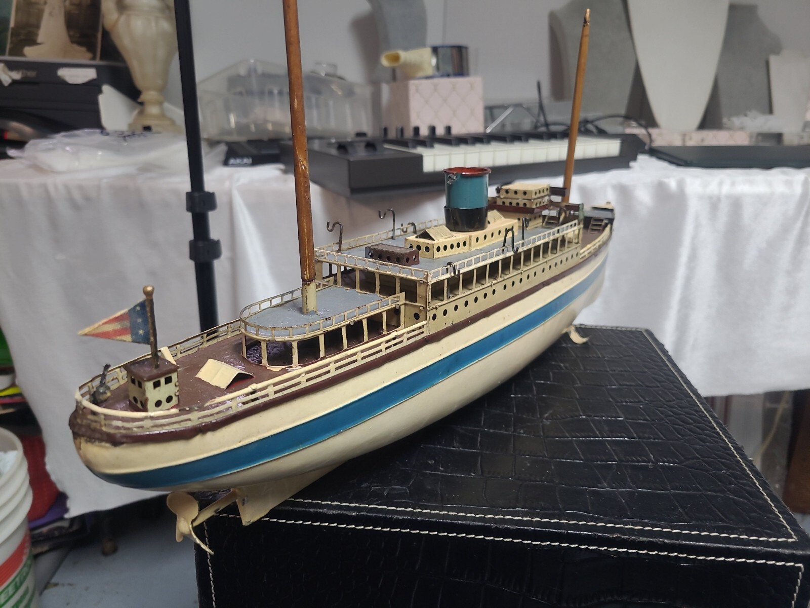 Vintage Fleischmann Tin Wind Up Ocean Liner Boat Ship Germany 20 ...