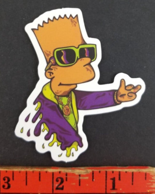 Bart Simpson Flipping Bird Skateboard Sticker Card | eBay
