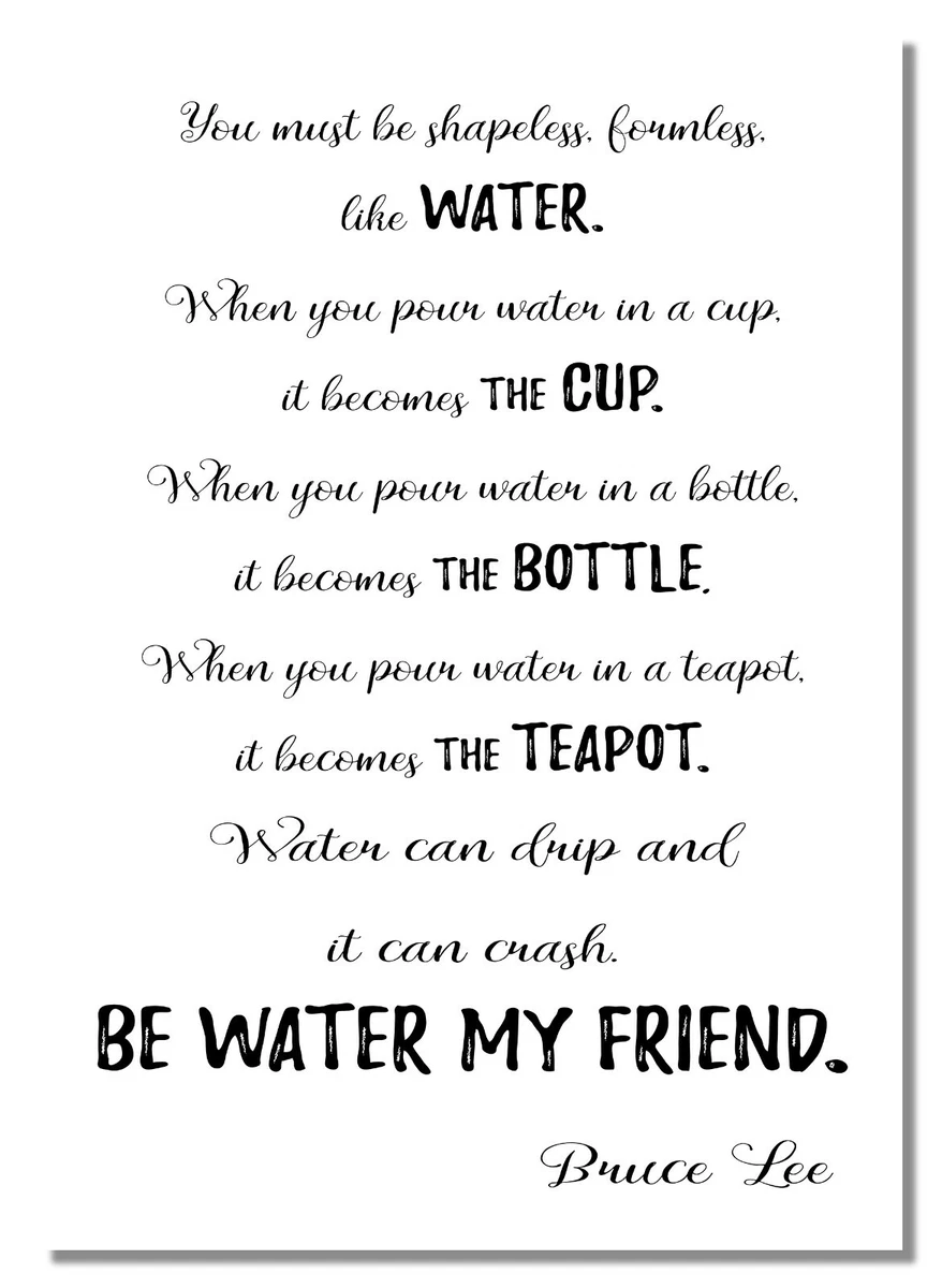 Bruce Lee Water Poster