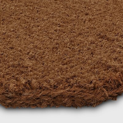 1'6"x2'6" Octagon Frame Coir Doormat Black - Threshold designed with ...