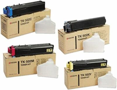 Set of 4 New Factory Sealed Genuine Kyocera TK-502 KCMY Toner ...