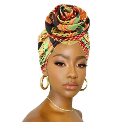 Women's Headwear, Pre-tied African Print Turban, Bandana Chemo Head ...