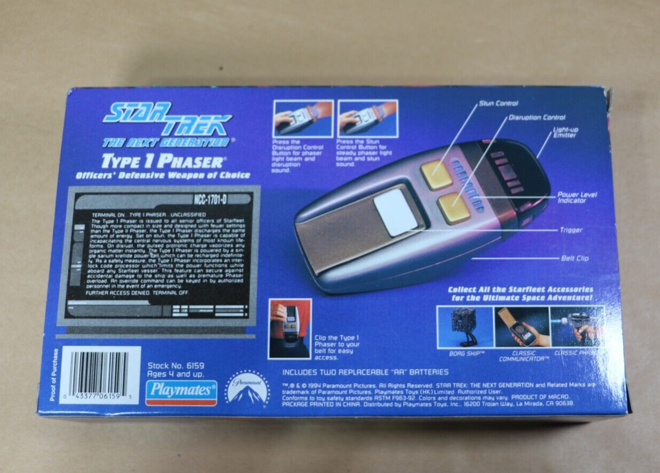 Star Trek The Next Generation Type 1 Phaser Collector's Edition 1994 ...