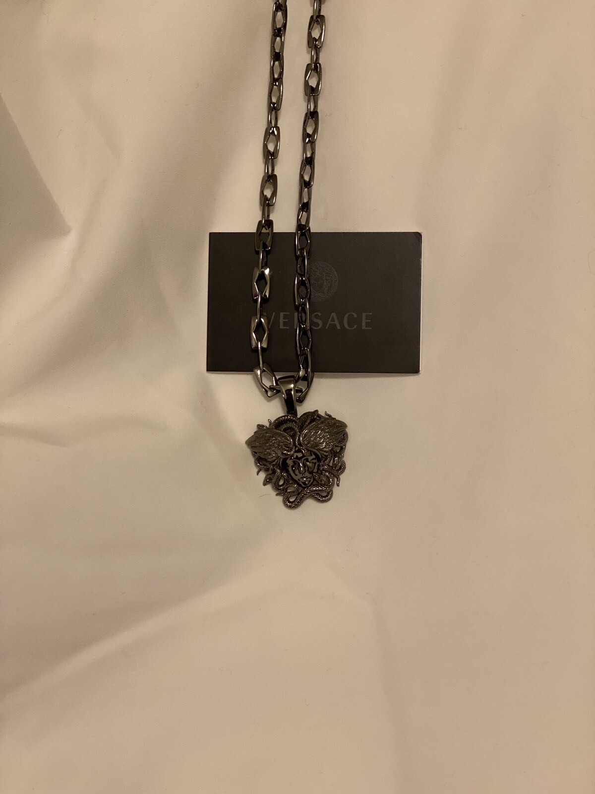 VERSACE MEDUSA WINGED SERPENT Pendant Link NECKLACE - Gem