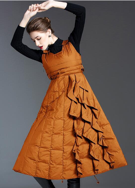 Womens Fashion Winter Square Collar Slim Sleeveless Flounce Puffer Vest ...