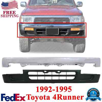 Front Bumper Chrome Steel & Lower Valance Prime For 1992-1995 Toyota ...