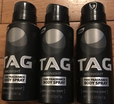 BRAND NEW (3) Tag Body Spray MIDNIGHT Fine Fragrance Long-Lasting Men’s ...