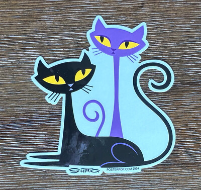 Shag (Josh Agle) Poster Pop SHS143 'Shag Cat Couple' sticker NEW unused ...