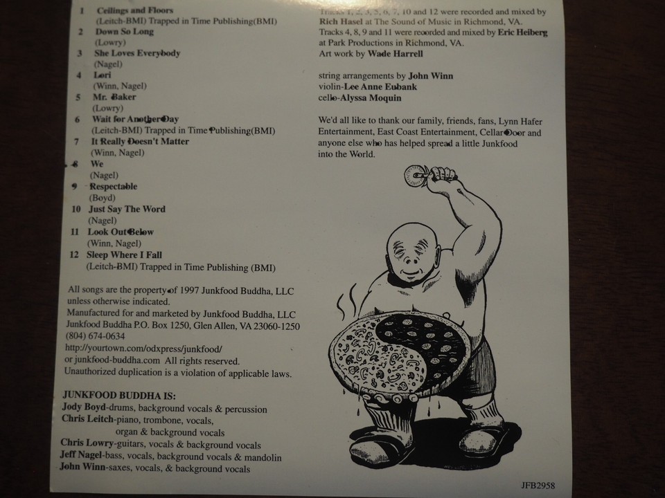 Junk Food Buddha Private Press CD 1997 RVa band | eBay