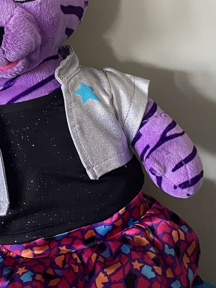 Build A Bear Honey Girls Teegan Plush Purple Tiger Cat 2015 Stuffed ...