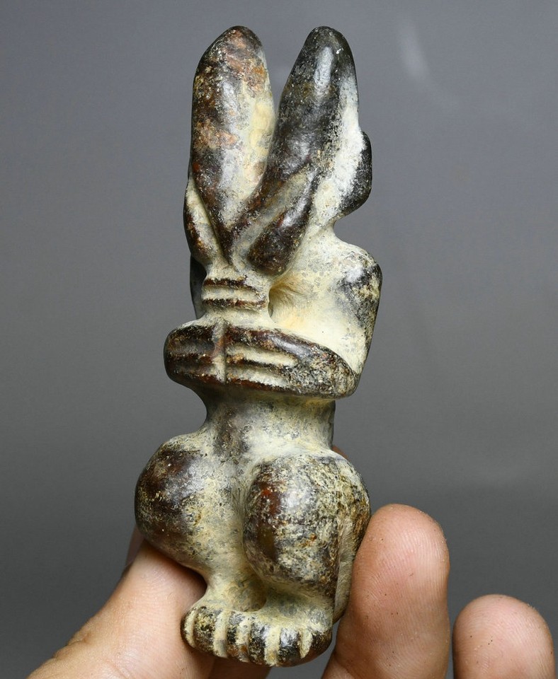 8CM Rare Old Chinese Hongshan Culture Jade Carving Sun God Helios ...