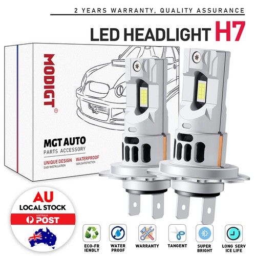 H7 Car LED Headlight 90W 16000LM Globe Bulbs Kit 6500K Xenon White Beam ...