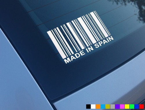 MADE IN SPAIN BARCODE FUNNY CAR STICKERS DECALS VINYL SEAT CUPRA LEON ...