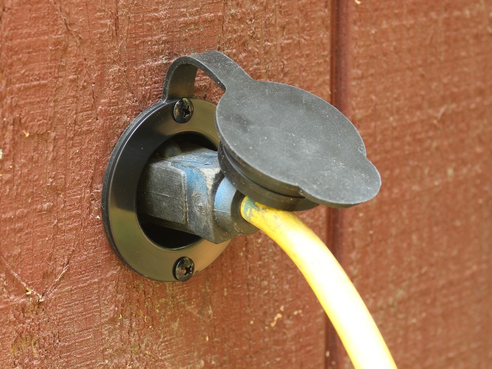 Boat Plug Battery Charger Power Port 15A 125V + 20" 5-15P Marine Inlet ...