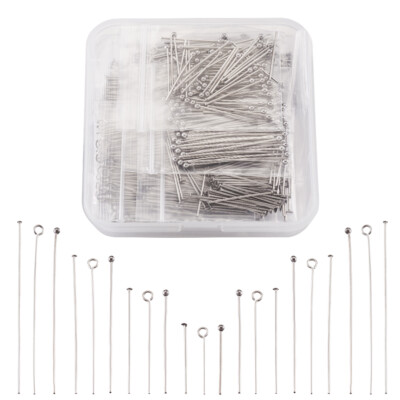 720pcs/box Flat Head Pins Ball Head Pins Eye Pins Findings 20mm 30mm ...