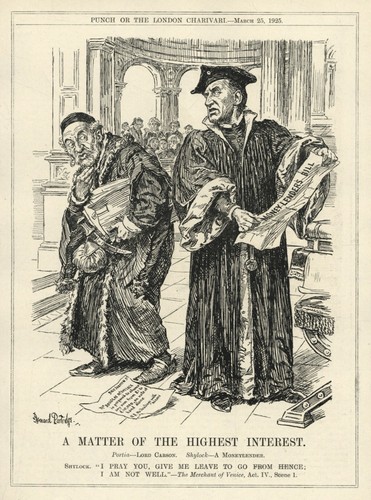 RARE 1925 BRITISH Political Cartoon: LORD CARSON - Shylock - MONEY ...