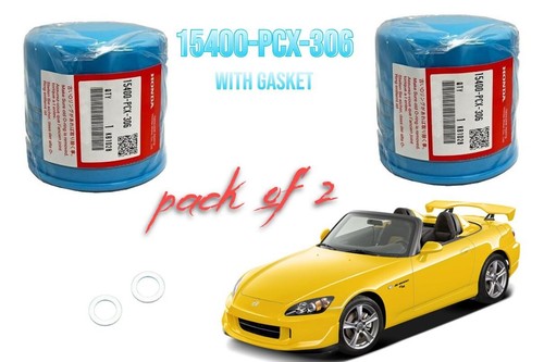2 OEM Genuine Honda S2000 Oil Filters 15400-PCX-306 W/ Drain Gasket | eBay
