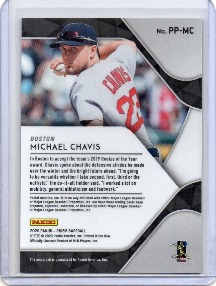 MICHAEL CHAVIS Red Sox 2020 Panini Prizm Pro Penmanship Auto ...