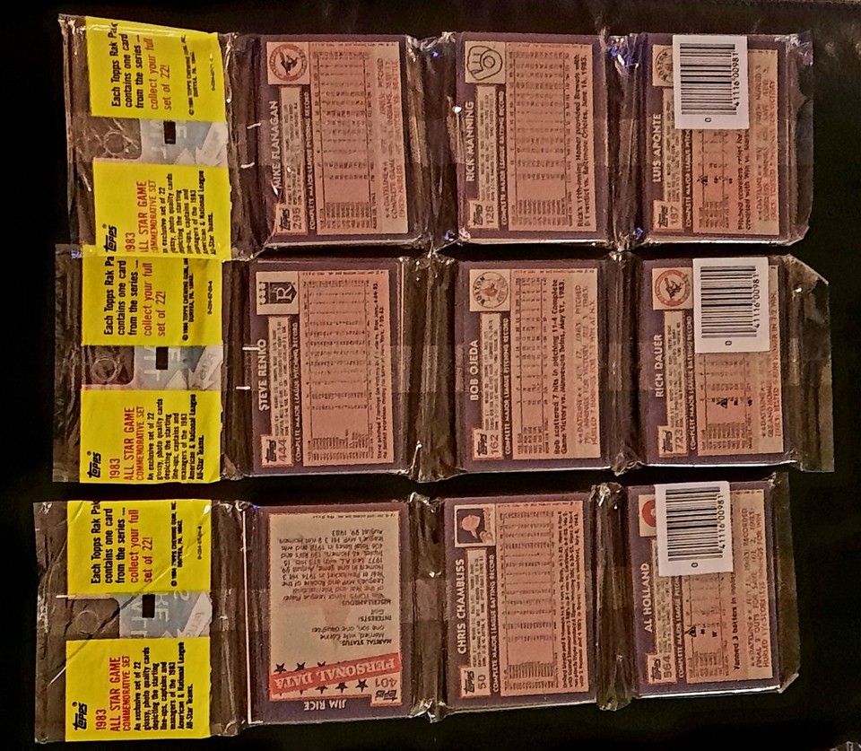 1984 Topps Baseball Lot Of 6 Unopened/Sealed 55 Card Rack Packs ...