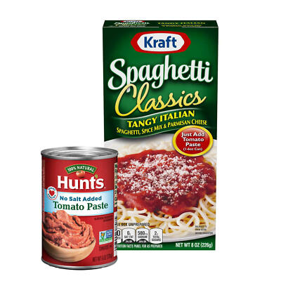 Kraft Italian Spaghetti Meal Kit & Hunts Tomato Paste Bundle - Complete ...