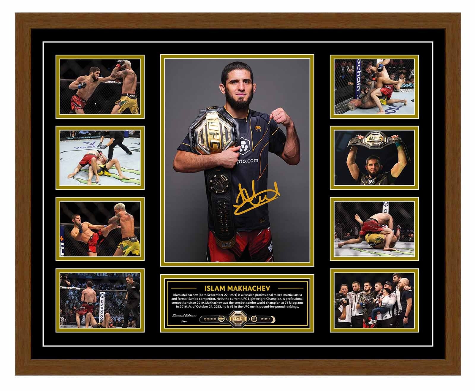 ISLAM MAKHACHEV UFC SIGNED LIMITED EDITION POSTER FRAMED MEMORABILIA | eBay