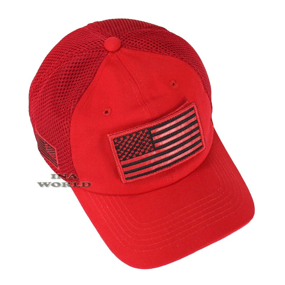 USA Flag Hat Detachable Patch Tactical Operator Micro Mesh Military ...