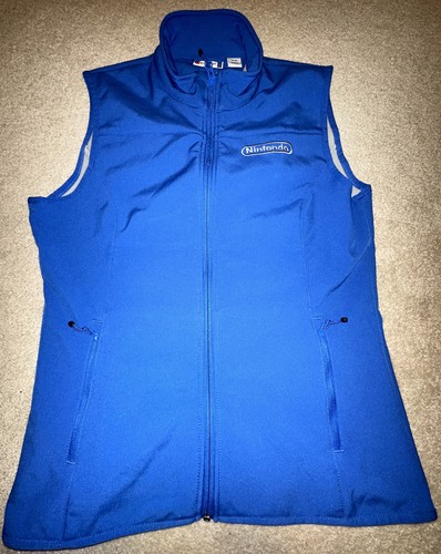 Nintendo Logo Softshell Vest Blue Embroidered Clique Brand Size Medium ...