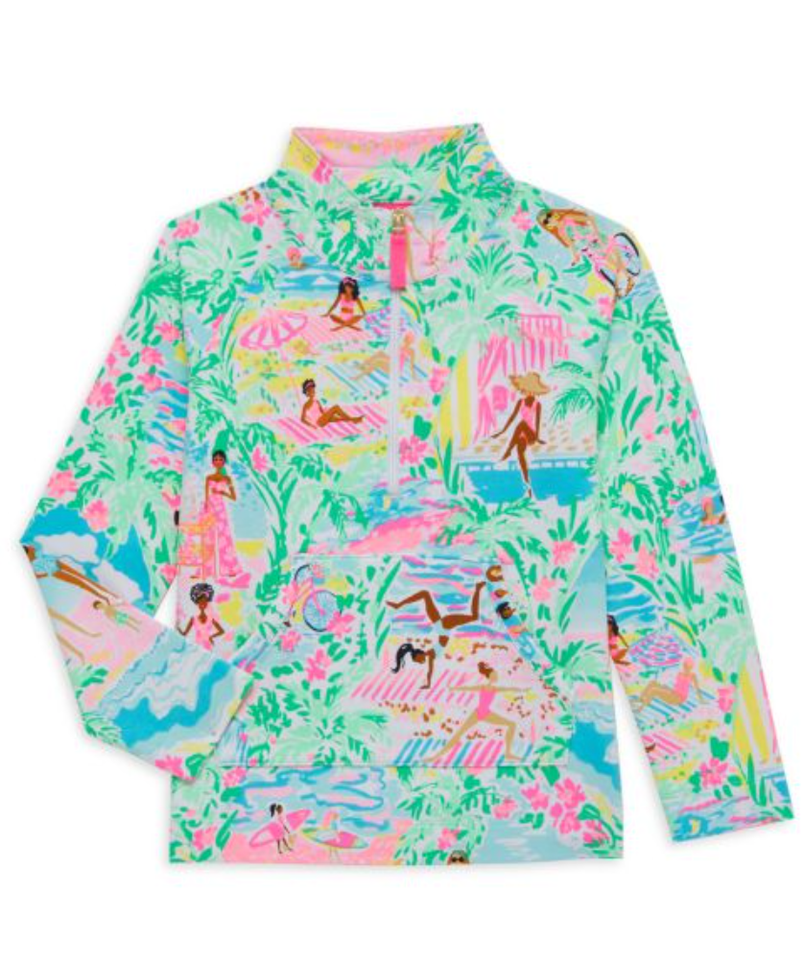 NWT LILLY PULITZER SzXL (12-14) GIRL'S UPF 50+ LITTLE SKIPPER POPOVER ...