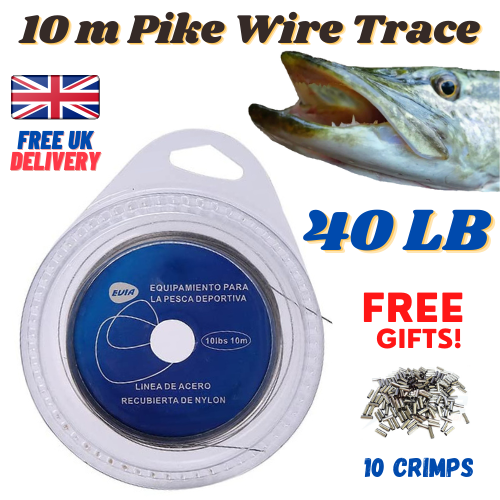 Pike Rigs Wire Trace - 40 lb with free crimps! Make your trace SEA ...