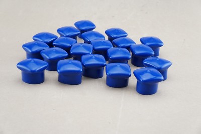 20 Pack Blue Vinyl Rubber End Caps For 3/4" Pipe (1" ID) Round w ...